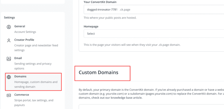 How to Add Custom Domains In ConvertKit - fetchprofits